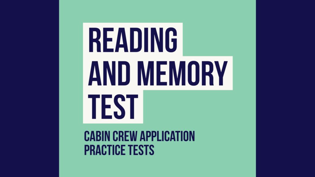 Reading and Memory Test – The Cabin Crew Forum