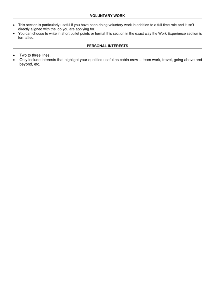 Download Our Free Resume Templates – The Cabin Crew Forum